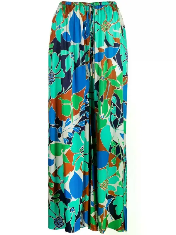 Cult Gaia Alaia Floral-print Trousers - Green