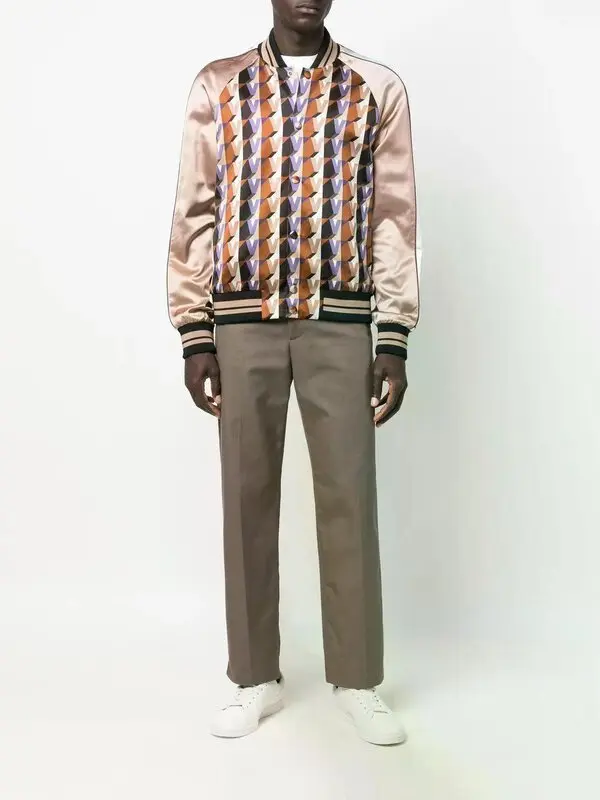Valentino Garavani Geometric Print Bomber Jacket