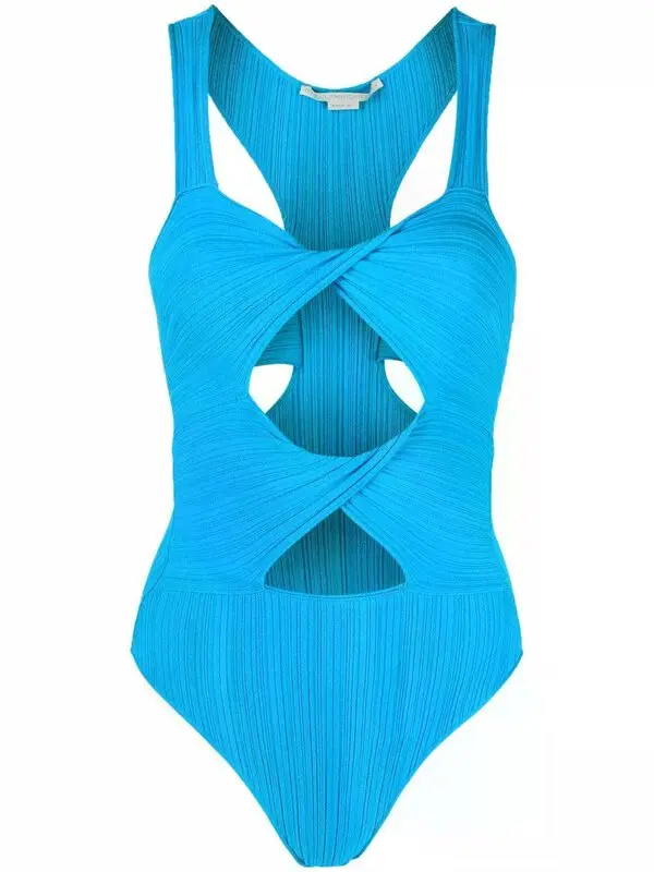 Stella McCartney Ribbed Knit Cut-out Bodysuit