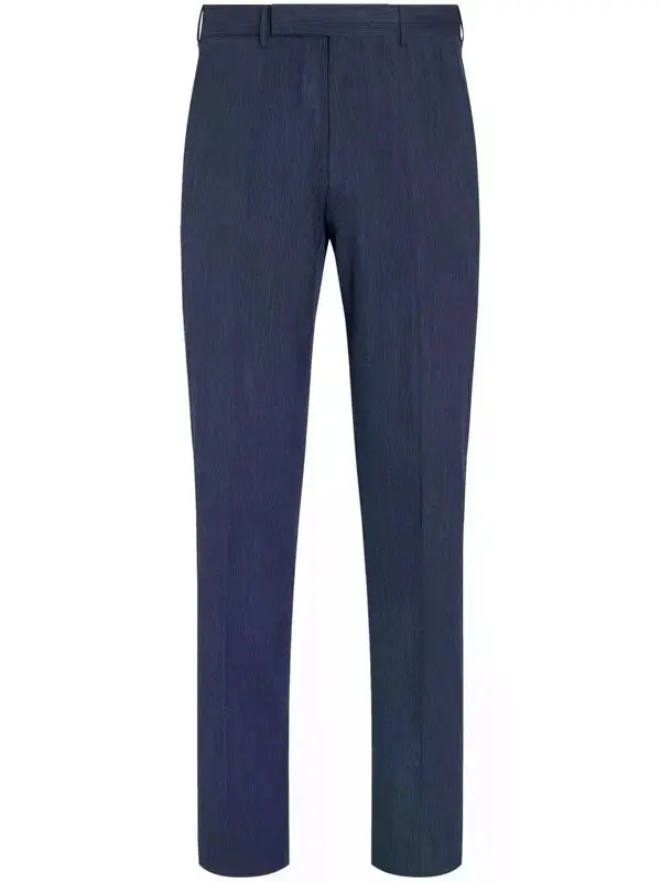 Zegna High-waist Slim-fit Trousers - Blue