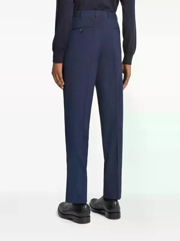Zegna High-waist Slim-fit Trousers - Blue