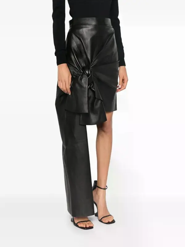 Alexander McQueen Lambskin Draped Mini Skirt
