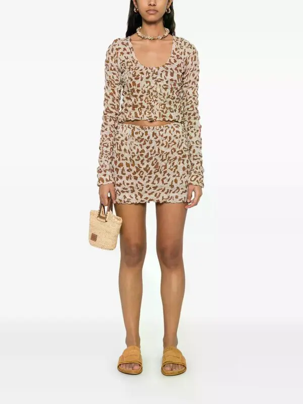 Nanushka Graphic-print Cropped Top - Neutrals