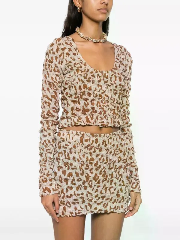 Nanushka Graphic-print Cropped Top - Neutrals