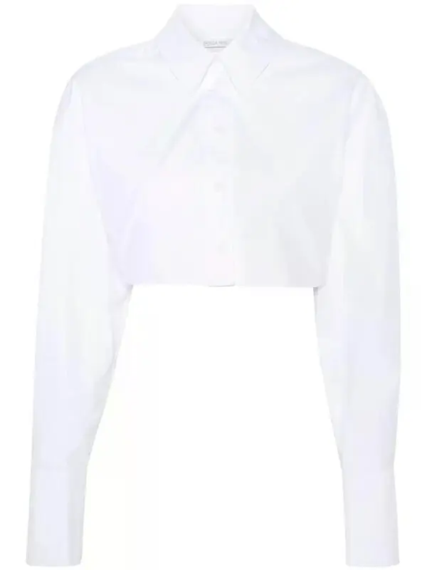 Patrizia Pepe Cropped Cotton Shirt - White
