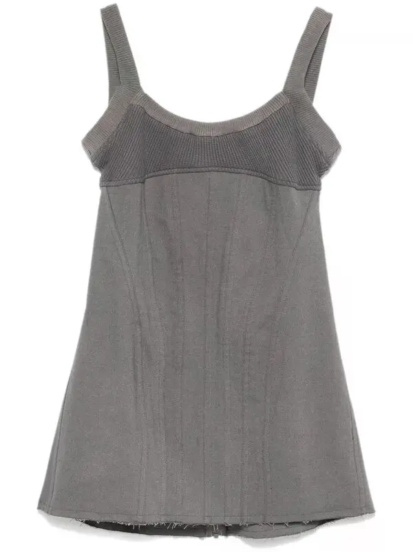 ELENA VELEZ Waffle-knit Corset Mini Dress
