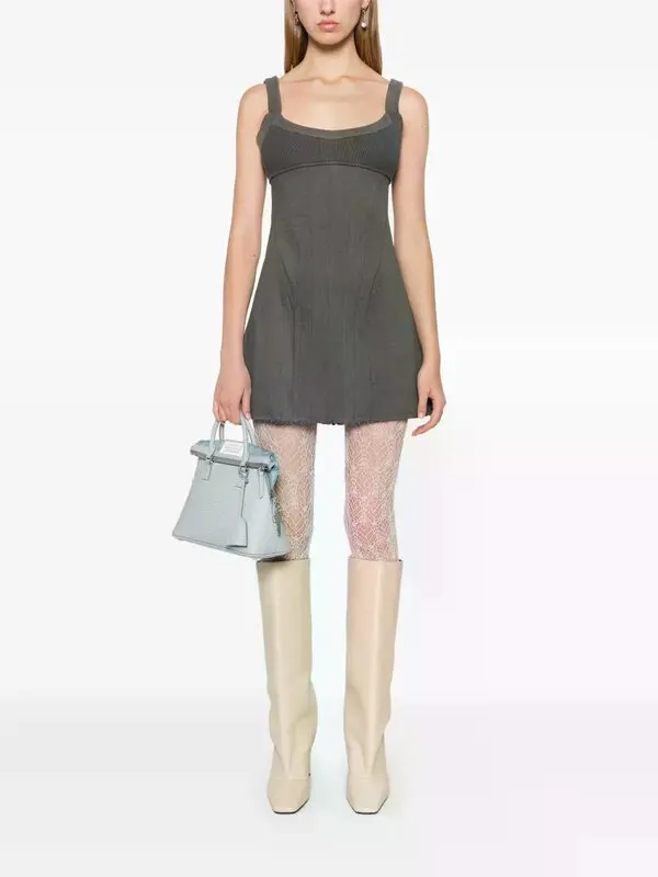 ELENA VELEZ Waffle-knit Corset Mini Dress
