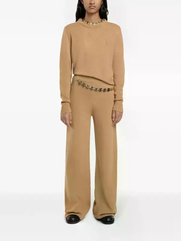 Rabanne Belted Knit Wide Leg Trousers