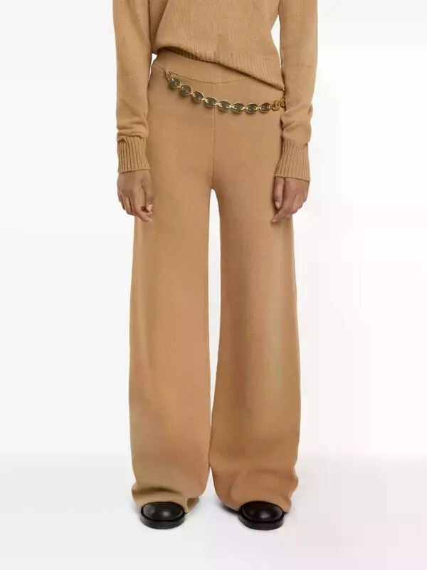 Rabanne Belted Knit Wide Leg Trousers