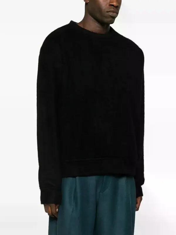 JIL SANDER Crew-neck Brushed Jumper - Black