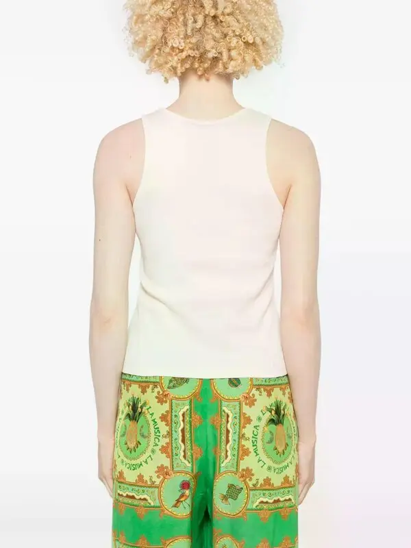 TWINSET Oval T Fine-ribbed Tank Top