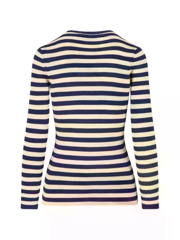Valentino Garavani Striped Crewneck Sweater With Embroidered Detail