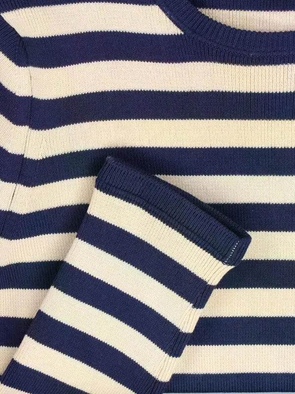 Valentino Garavani Striped Crewneck Sweater With Embroidered Detail