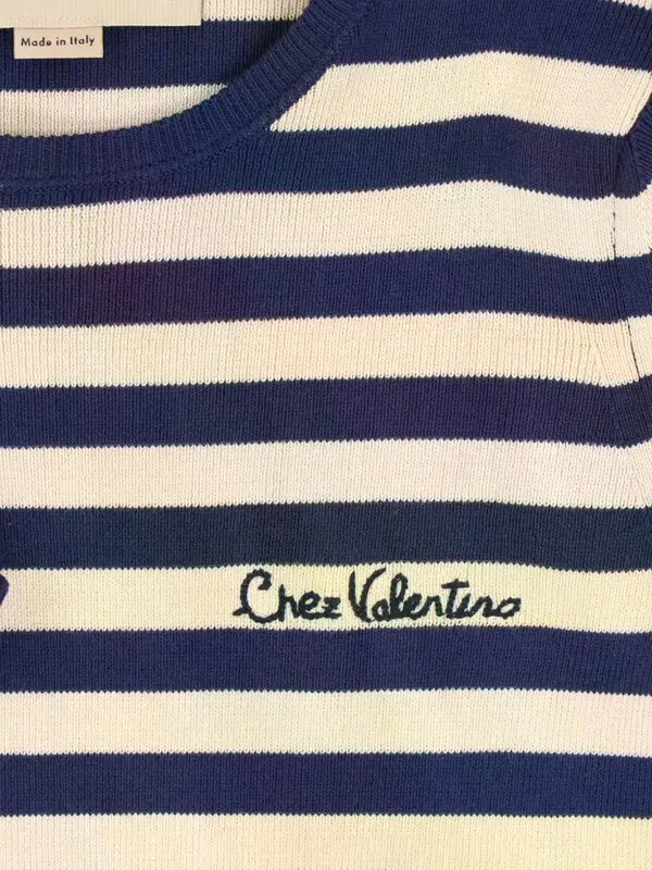Valentino Garavani Striped Crewneck Sweater With Embroidered Detail