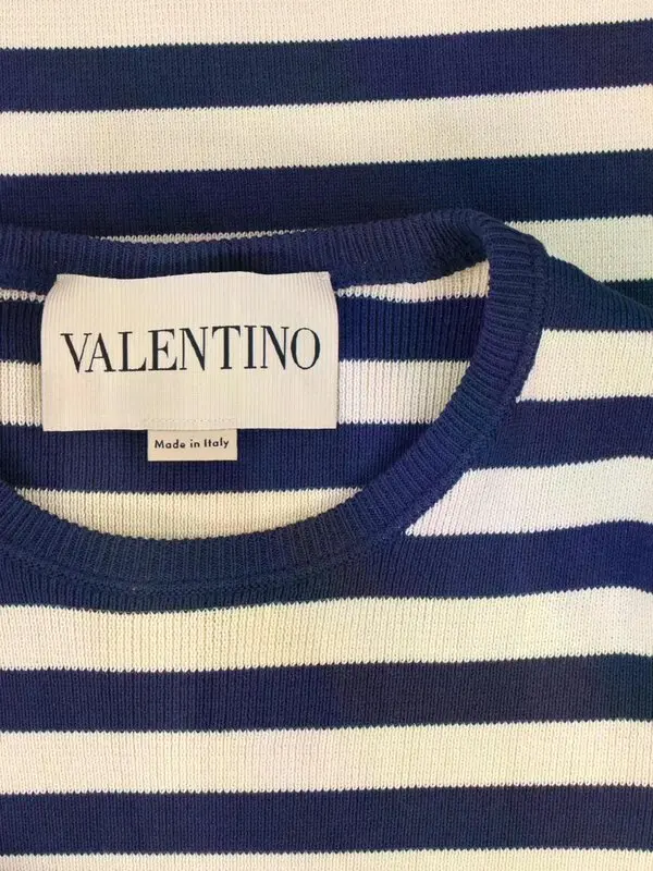 Valentino Garavani Striped Crewneck Sweater With Embroidered Detail
