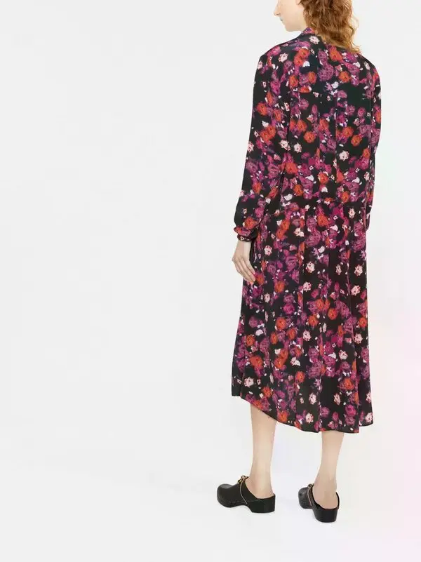 Isabel Marant Floral-print Midi Dress - Black