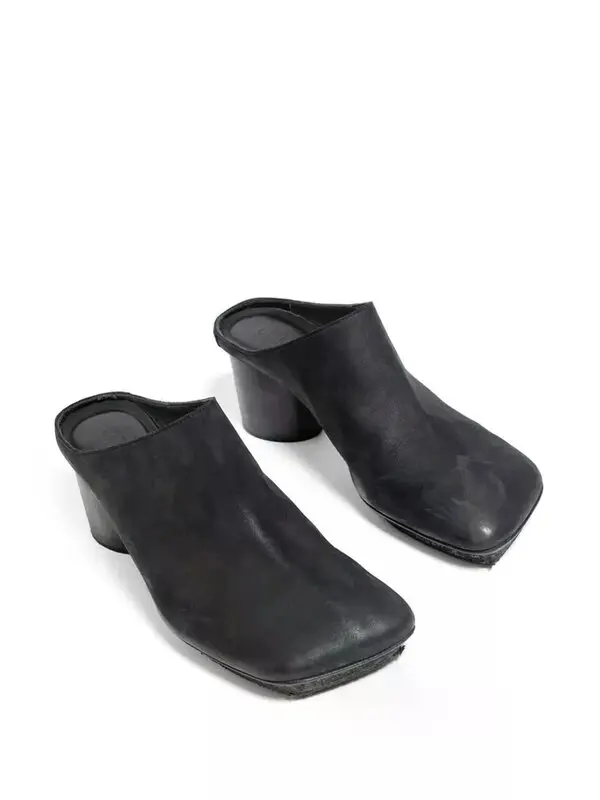 UMA WANG Block Heel Leather Mules