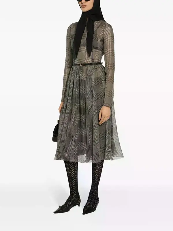 Dolce & Gabbana Prince Of Wales Check Midi Dress