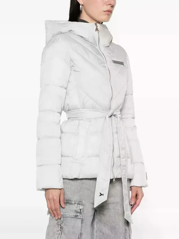 Patrizia Pepe Quilted Hooded Coat With Belt