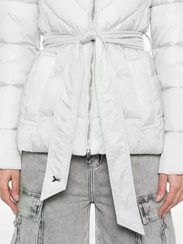 Patrizia Pepe Quilted Hooded Coat With Belt