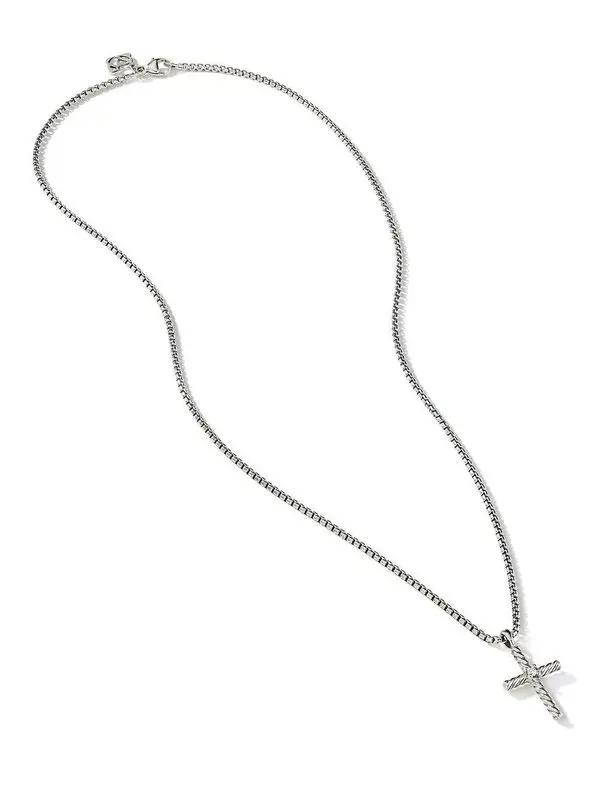 David Yurman Classic Cable Cross Diamond Necklace
