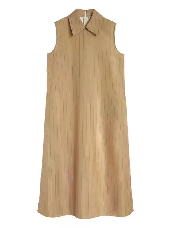 JIL SANDER Pinstriped Midi Dress