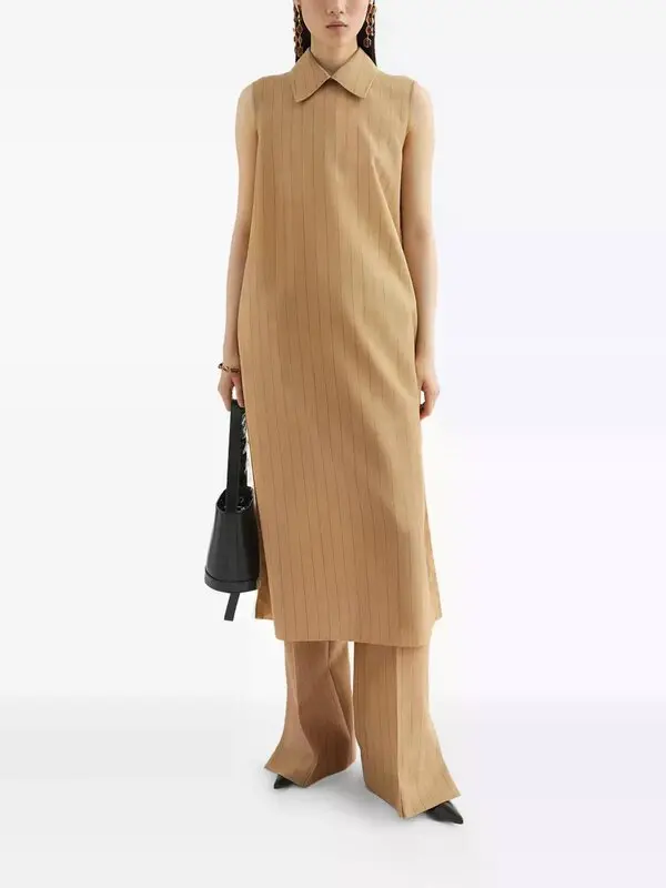 JIL SANDER Pinstriped Midi Dress