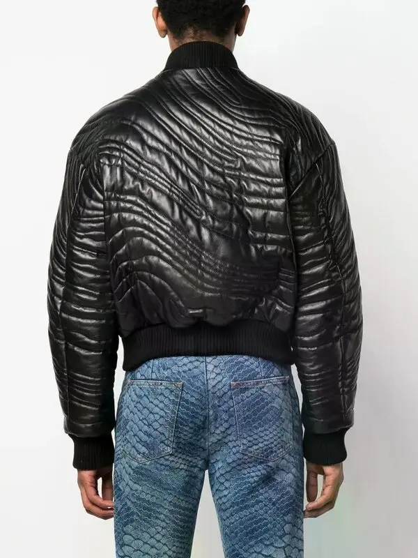 Roberto Cavalli Quilted Leather Bomber Jacket