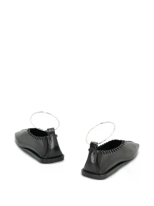 JIL SANDER Ring Detail Ballerina Shoes - Black