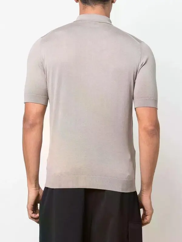 DELL'OGLIO Cotton Short-sleeve Polo Shirt - Neutrals