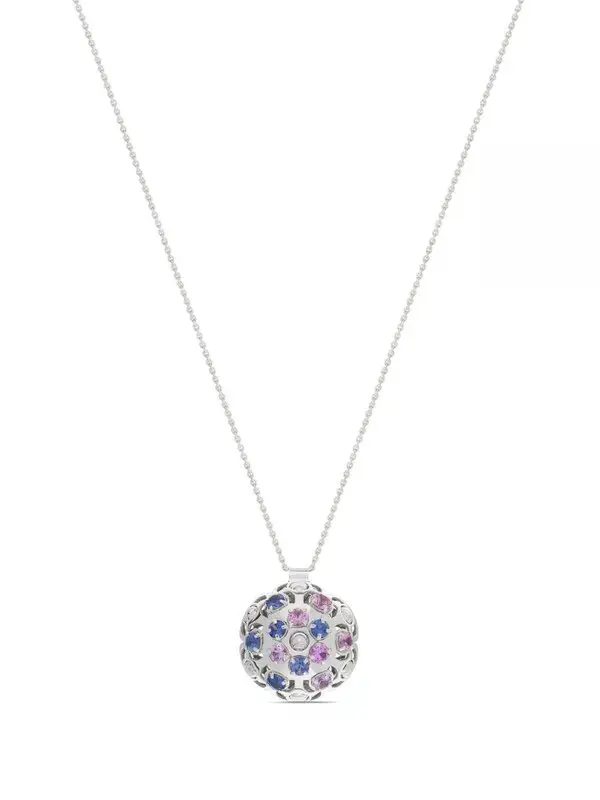 OFFICINA BERNARDI 18kt White Gold Small Damasco Sapphire Necklace - Silver