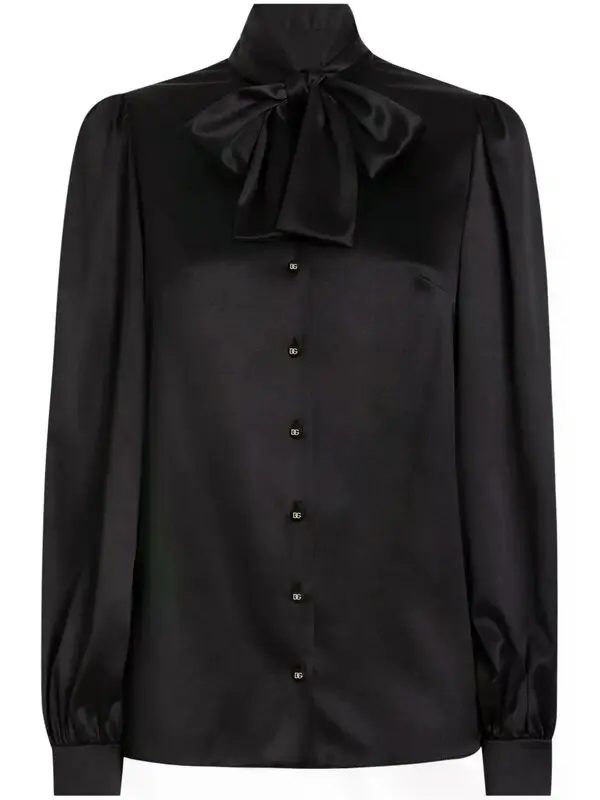 Dolce & Gabbana Satin Pussy-bow Shirt