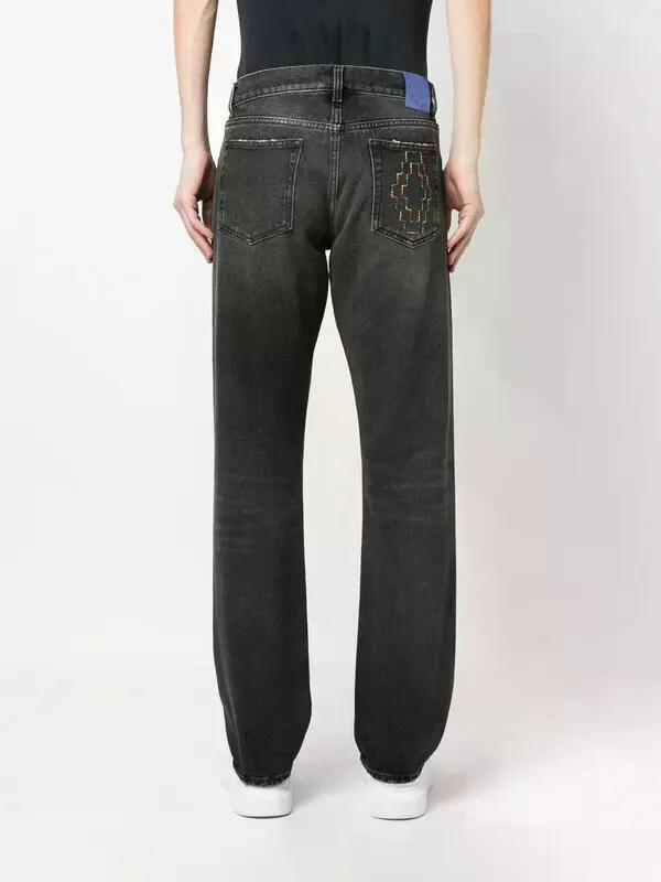 COUNTY OF MILAN Stone Cross Slim-fit Jeans