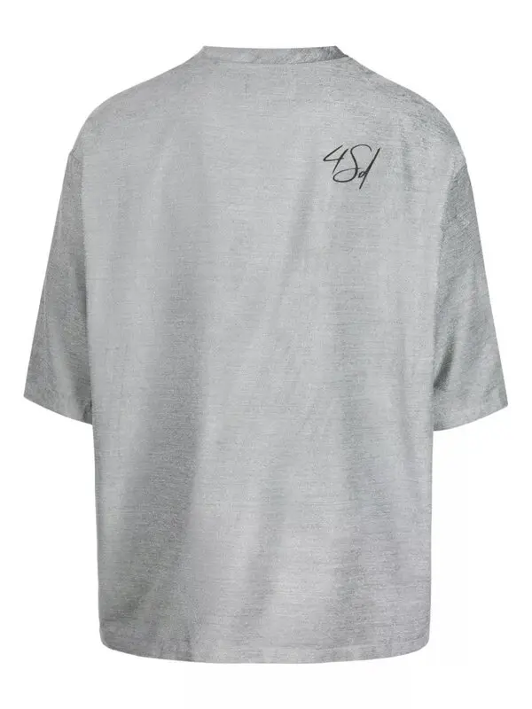 4SDESIGNS Graphic-print Mélange-effect T-shirt