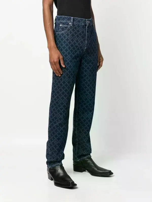 CHARLES JEFFREY Geometric Print Denim Jeans