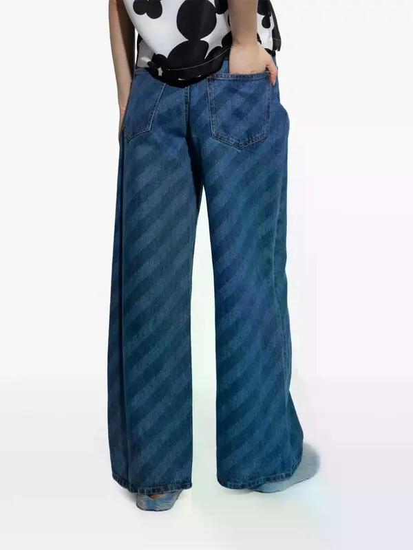 Marni Striped Wide-leg Jeans