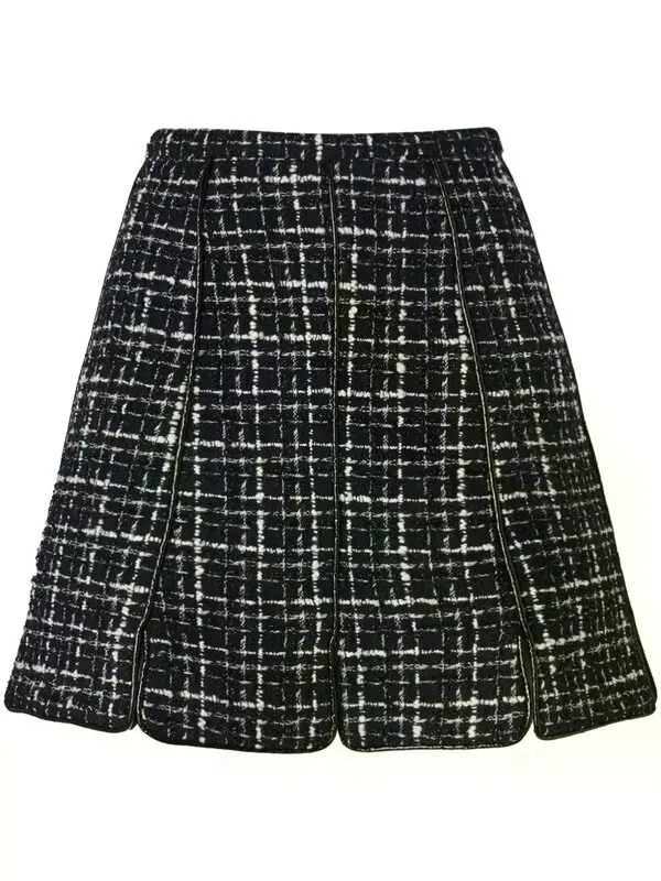 GENNY Tweed Panelled Mini Skirt - Black