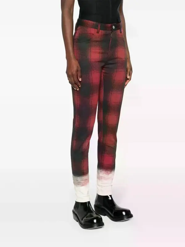 MAISON MARGIELA Tartan Check Tapered Stretch-cotton Trousers