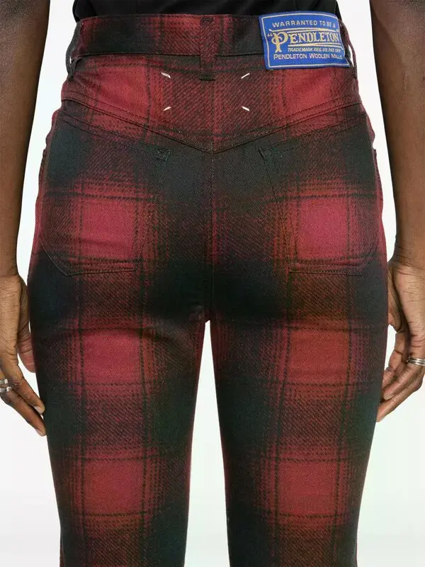 MAISON MARGIELA Tartan Check Tapered Stretch-cotton Trousers