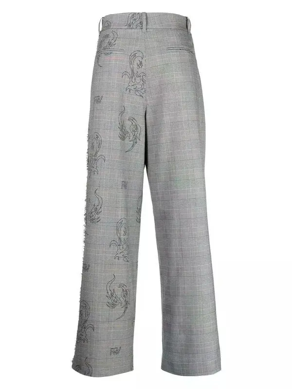 FENG CHEN WANG Plaid Straight-leg Trousers