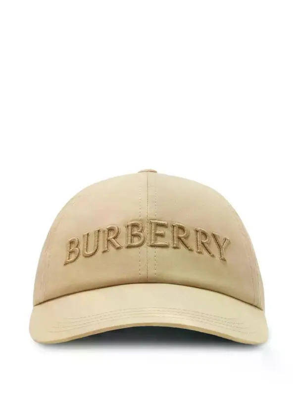 Burberry Gabardine Baseball Cap With Logo Embroidery - Neutrals