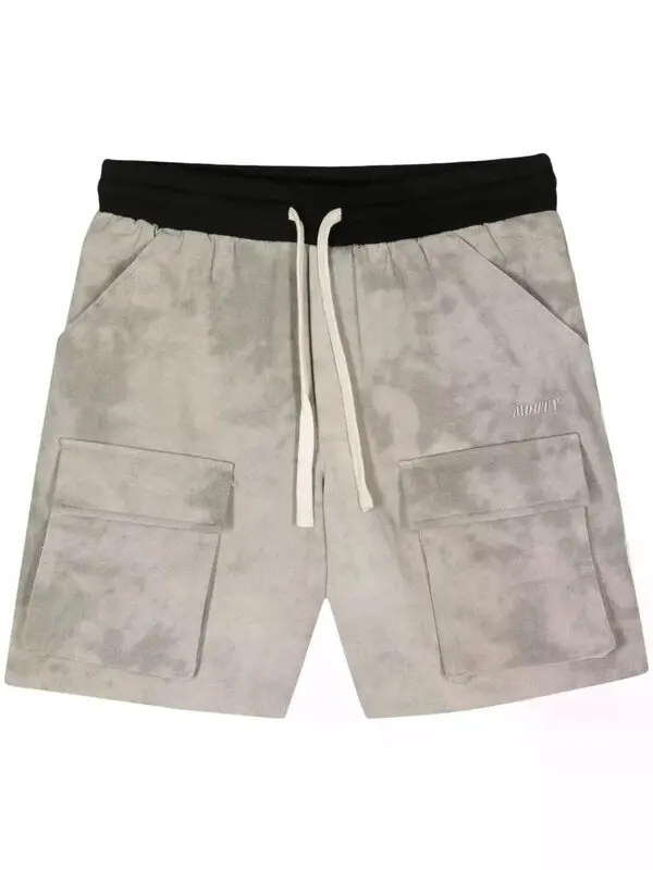 MOUTY Tie-dye Cotton Cargo Shorts - Grey