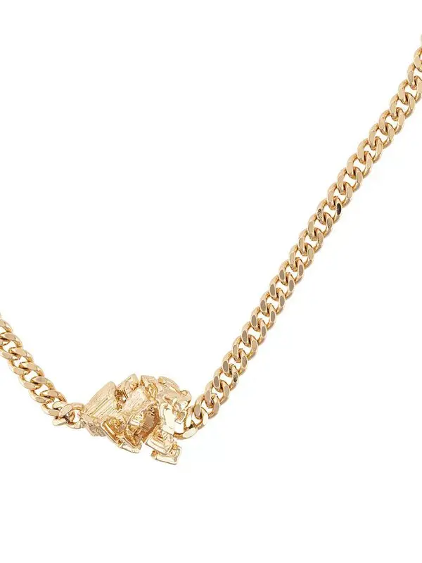 COUP DE COEUR Plated Brass Rock Curb Chain Necklace