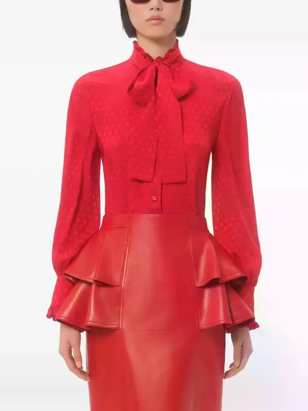 Valentino Garavani Cour De Coeur Print Silk Shirt
