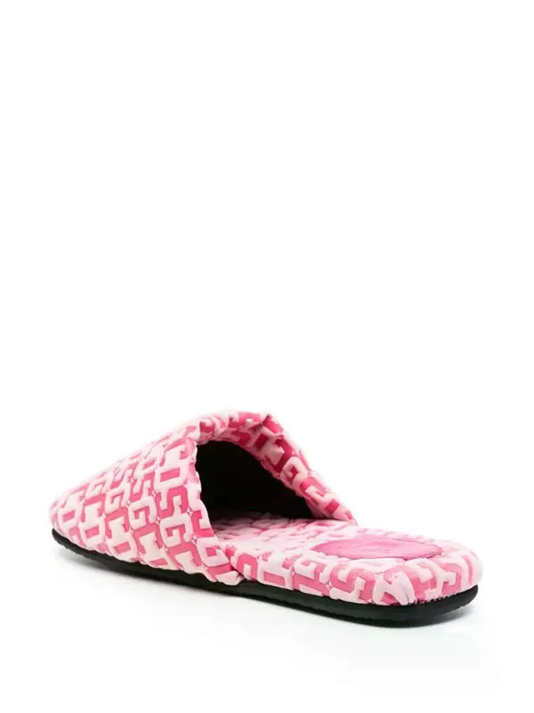 Gcds Monogram-pattern Round-toe Slippers