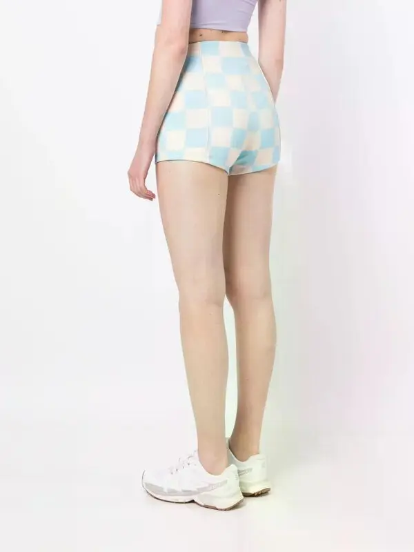 P.E Nation Checked High-waisted Shorts