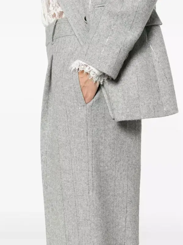 Ermanno Scervino Pinstriped Wool Blend Trousers