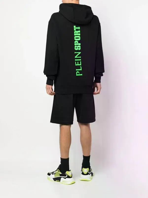 PLEIN SPORT Logo Patch Long Sleeved Hoodie