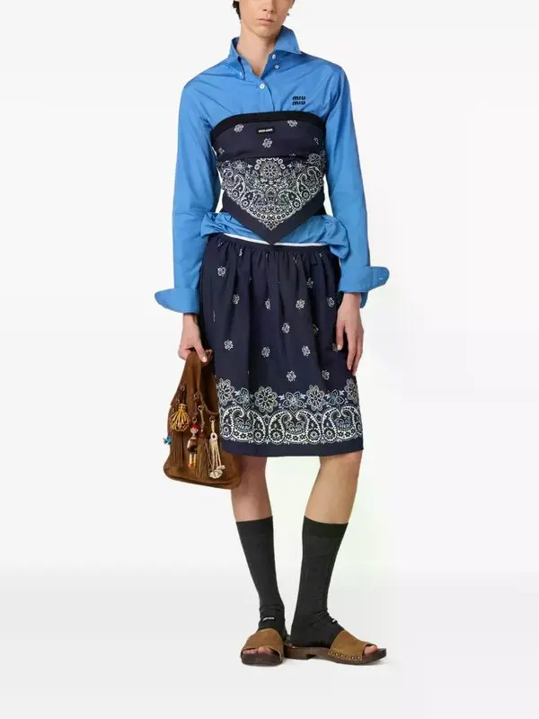 Miu Miu Cotton Logo Shirt - Blue