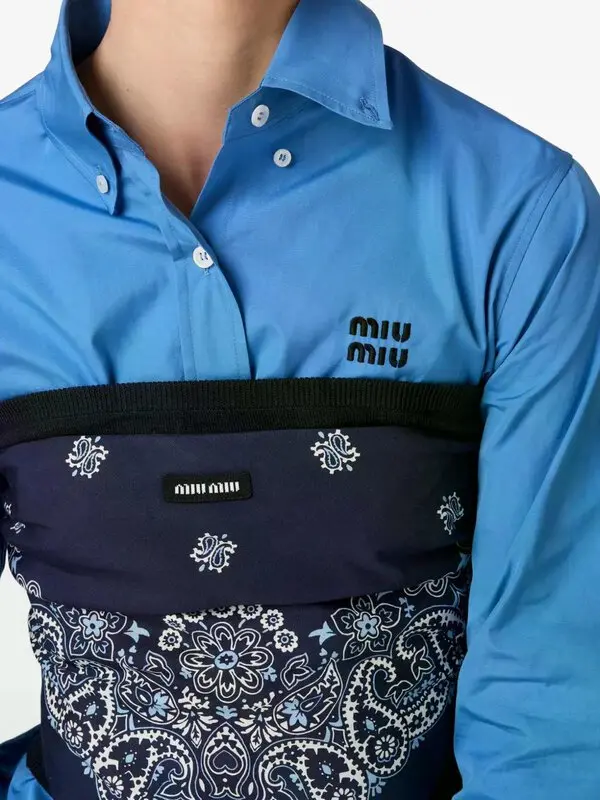 Miu Miu Cotton Logo Shirt - Blue